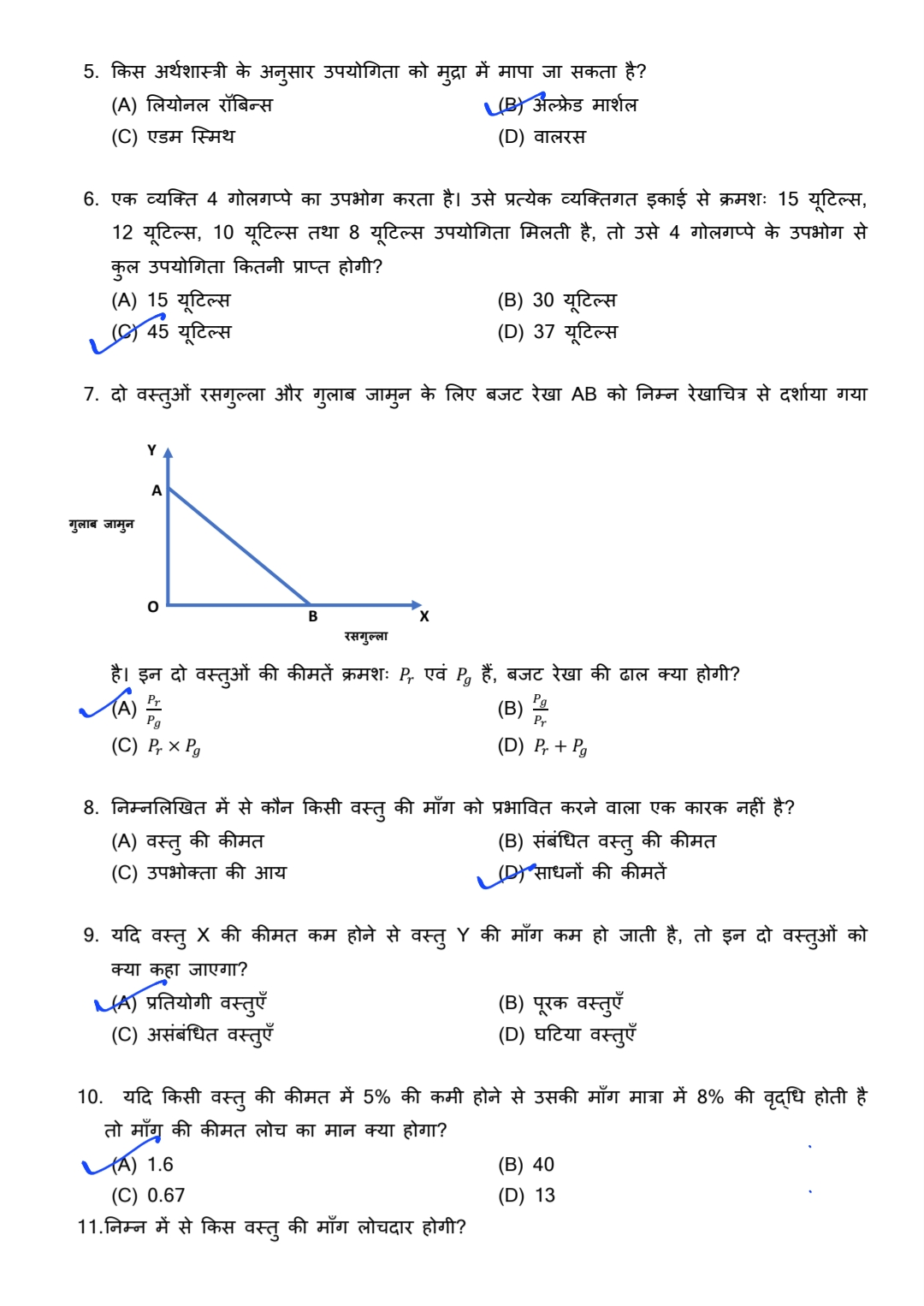 Economics model paper solution – St. Xavier's College, Ranchi